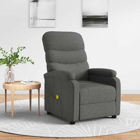 Masážní křeslo tmavě šedé textil 321227