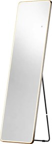 Mereo, Mereo Zrcadlo hranaté 500x1700 mm, LED osvětlení, závěsné i stojaté, černý rám, MER-CN188