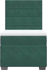 Box spring postel s matrací tmavě zelená 90x190 cm samet 3290789