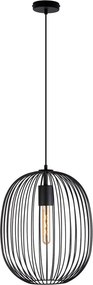 Lustr na lanku OVELLA 1xE27/15W/230V pr. 34 cm černá