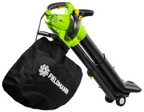 Fieldmann FZF 4050-E  Zahradní vysavač Příkon 3000 W, 3 funkce: foukání, drcení, vysávání, Sací výkon až 10,7 m3/min, Plynulý rozběh motoru, Ocelový