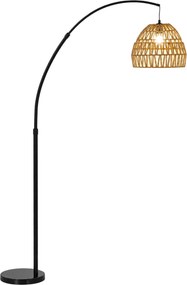 HOMCOM oblouková stojací lampa s dvojitým stínidlem, černá