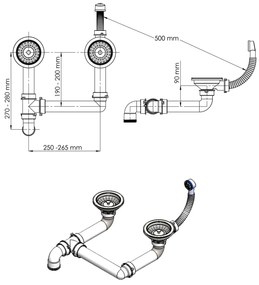 vidaXL Marketos Žulový kuchyňský dřez dvojitý béžový