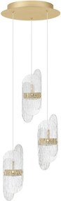 Kovové LED stmívatelné závěsné svítidlo v mosazné barvě se skleněným stínidlem ø 32 cm Lucien – Nova Luce