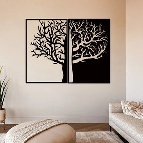 dřevo života Dřevěný strom na zeď DUALITY Barevný vzor: Černá, Rozměry (cm): 120x90