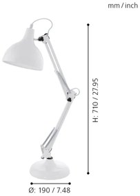Eglo 94699 - Stolní lampa BORGILLIO 1xE27/40W/230V