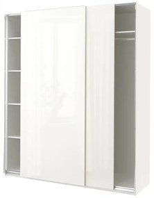 IKEA PAX / HASVIK Skříň 200x66x236 cm bílá/lesklá/bílá
