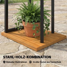 sedmiúrovňový stojan na rostliny, výška 130 cm Stojan na květiny, víceúrovňová dřevěná police na rostliny Světle hnědá barva