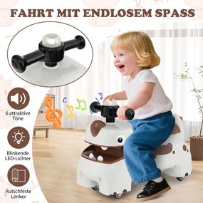 Costway Autíčko pro batolata s odkládacími světly pod sedadlem Hudba a klakson