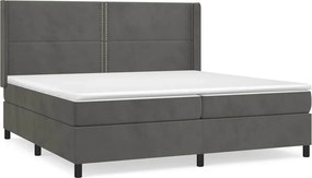 Box spring postel s matrací tmavě šedá 200x200 cm samet 3132640