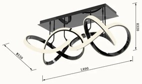 Wofi 9134-205 - LED Stmívatelný přisazený lustr INDIGO LED/64W/230V černá/chrom