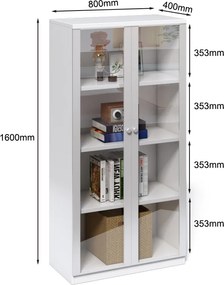Kancelářská knihovna Houseland Prime Core 01 80 cm bílá