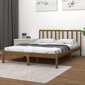 Rám postele medově hnědý masivní borovice 200 x 200 cm,  3105094