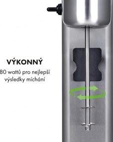 Klarstein Kraftpaket, mixér na mléčné koktejly, proteinové koktejly, 80 W, nerezová ocel, stříbrný