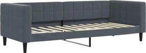 Válenda s přistýlkou a matracemi tmavě šedá 80 x 200 cm samet 3196709