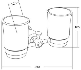 Mexen příslušenství, ESTELA držák na kartáček, černá, 7011552-70