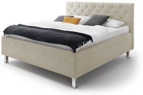 Čalouněná postel ARNAUD 180x200 s úložným prostorem, béžová Barva: kov