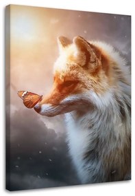 Gario Obraz na plátně Liška a motýl - Jose Francese Rozměry: 40 x 60 cm