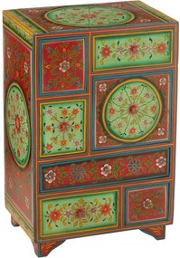Dřevěná barevná komoda Mumbai mango wood - 43*29*65 cm