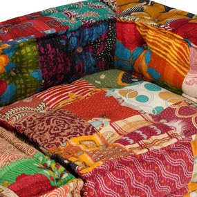 vidaXL Marketos 4místný modulární pouf patchwork textil