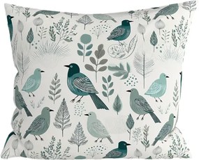Polybavlněný povlak na polštář LEAFBIRD POLY 45x45 cm, bílo-zelený