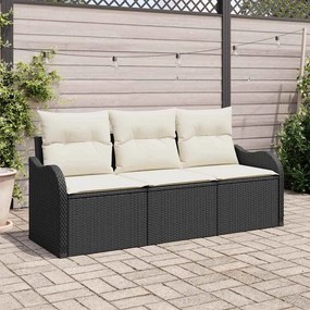 Sada zahradních pohovek 3 ks Černá polyratan 3345557