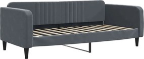 Válenda s přistýlkou tmavě šedá 90 x 200 cm samet 3197064
