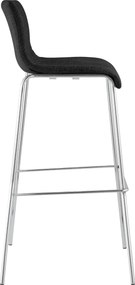 Sada 2 barových židlí Hoover látka čtyřnohá konstrukce chromovaná konstrukce – tmavě šedá