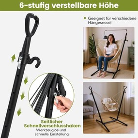 Costway Závěsné křeslo se stojanem, výškově nastavitelné závěsné sedadlo