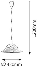 Rabalux 3954 - Lustr ALABASTRO 1xE27/60W/230V