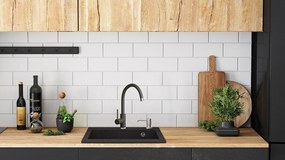 Granitový kuchyňský dřez REA WEST XL černá metalická
