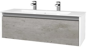 Dřevojas Koupelnová skříň BONO SZZ 120 (umyvadlo Pura) Varianta: N01 Bílá lesk / D08 Wenge