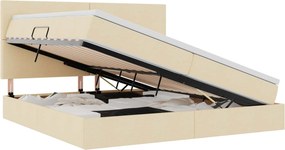 Postel s úložným prostorem a matrací Krémová 200 x 200 cm 3371743