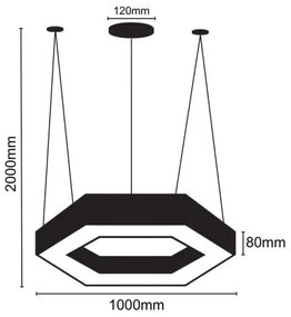 LED Lustr na lanku LED/50W/230V 4000K pr. 100 cm