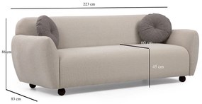Hanah Home Třímístná pohovka EDDY bílá 560ARE1347