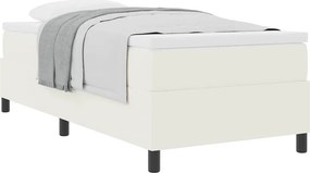 Postel s boxspringem Krémová a bílá 80 x 200 cm Žebrovaná látka 3337434
