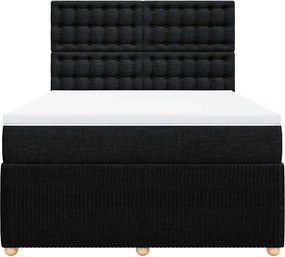 Box spring postel s matrací černá 140 x 190 cm textil 3294367