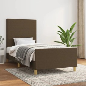 Rám postele bez matrace tmavě hnědá 80 x 200 cm textil 3124850