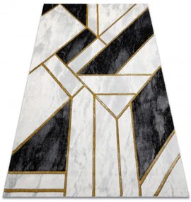 Koberec EMERALD exkluzivní 1015 glamour, styl marmur, geometrický černý/zlatý