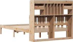 Postel s knihovnou bez matrace 135 x 190 cm masivní borovice 3322331