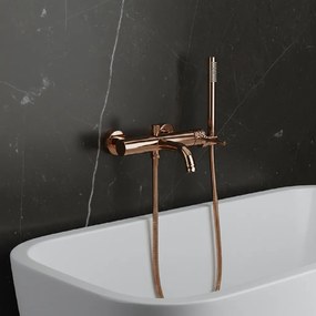 Rea Lungo Diamond, vanová baterie s ruční sprchovou hlavicí, měděná lesklá, REA-B0980
