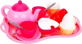 Čajový set s podnosem a sladkostmi / Dětské nádobí / 15 dílů / Plast