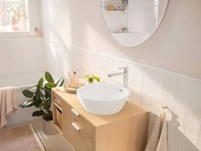 Hansgrohe Rebris S, vysoká umyvadlová baterie 240 s odtokovou soupravou s táhlem, CoolStart, EcoSmart, chromová, 72590000