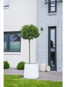 Kulatý květináč VEKRA, výška 50 cm, sklolaminát, bílý, OUTLET