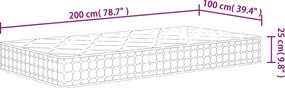 vidaXL Taštičková pružinová matrace středně tvrdá 100 x 200 cm [372839]