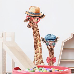 Gario Dětská nálepka na zeď Giraffes - žirafy v kloboucích Rozměry: XL