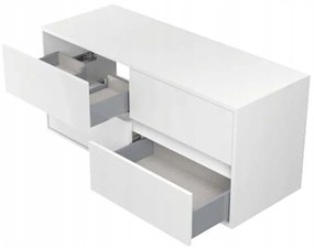 Cersanit Crea, skříňka pod umyvadlo s deskou 120cm, bílá, S931-002