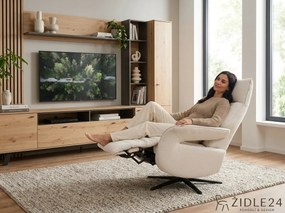 Elektrické polohovací TV křeslo VALIMO - krémová látka
