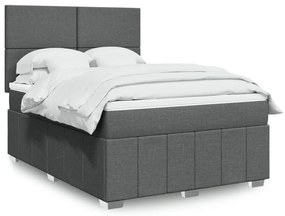 Box spring postel s matrací tmavě šedá 140x200 cm textil 3293985