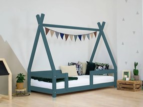 Benlemi Dětská domečková postel NAKANA  s bočnicí Barva: Petrolejová, Rozměr: 120 x 200 cm